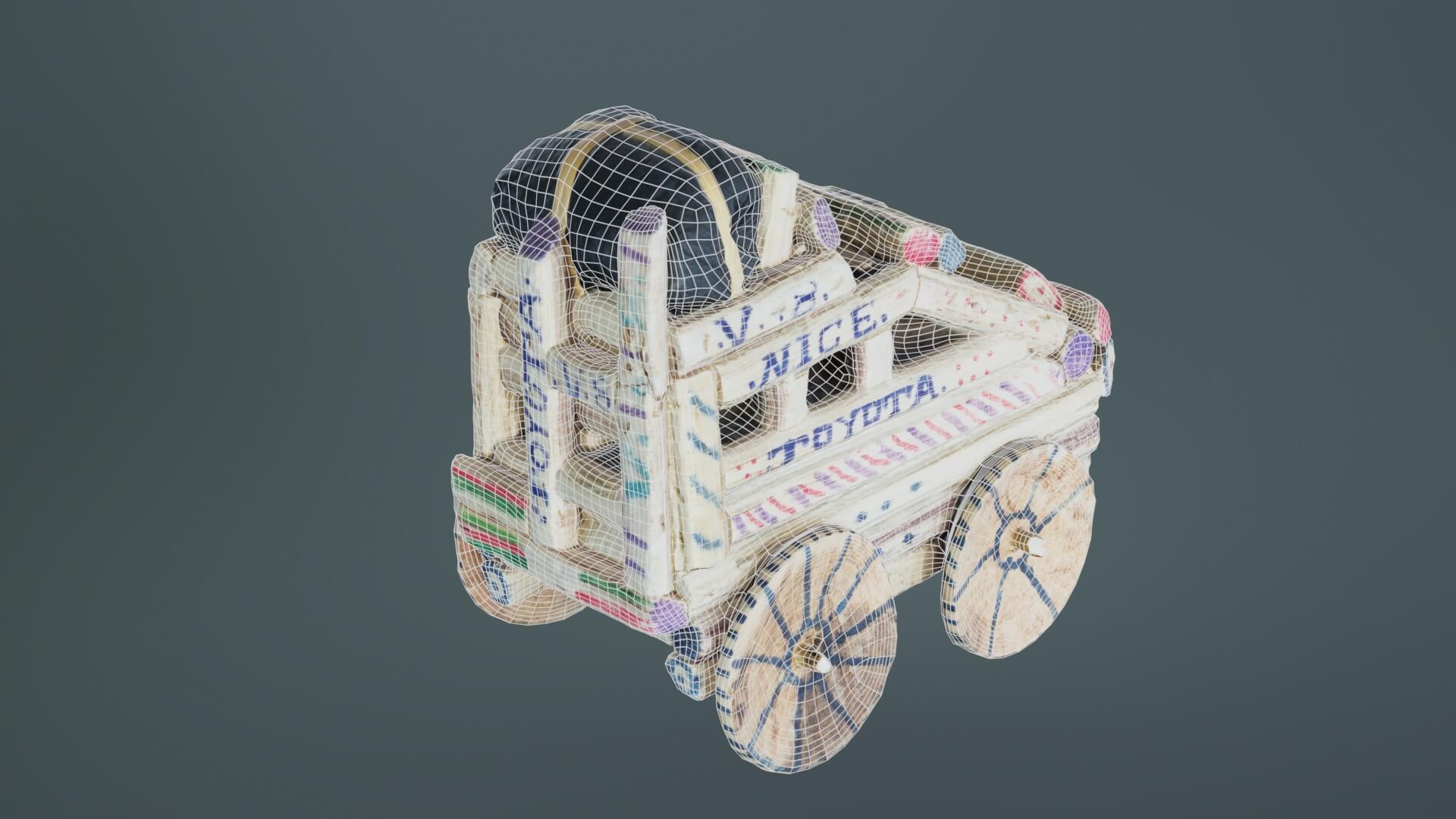 Wood Car Toy - 3D Model by Polygonal Miniatures