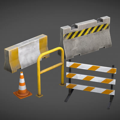 Blend 3D Models | Street Elements | Barriers | RenderHub