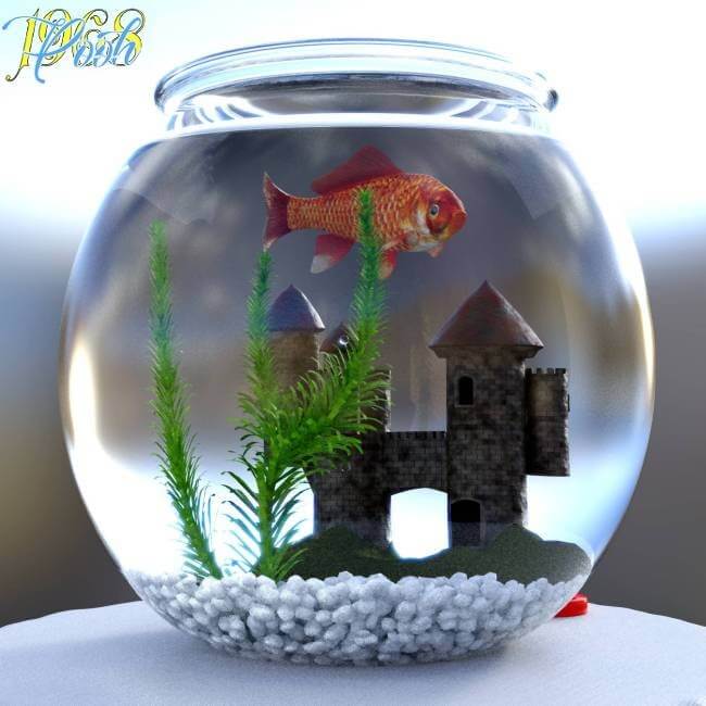 Fish 3D Render, Digital Art by pooh68