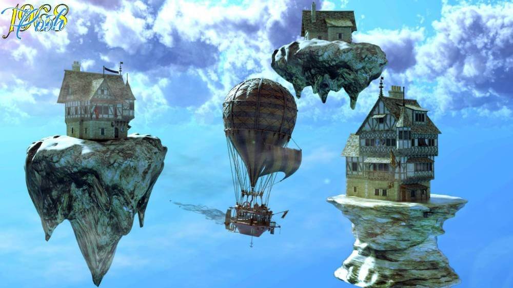 Flying City 3D Render, Digital Art by pooh68