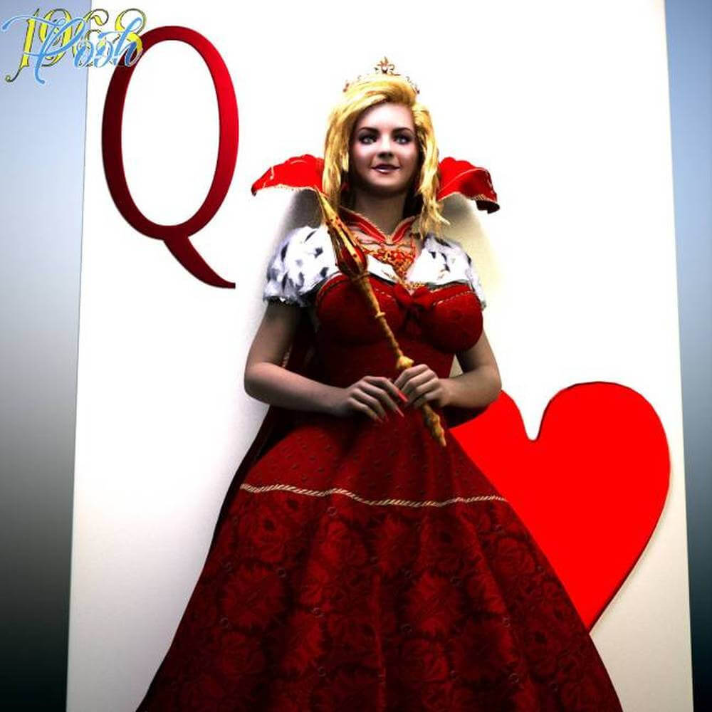 Queen of Card - Masha 3D Render, Digital Art by pooh68