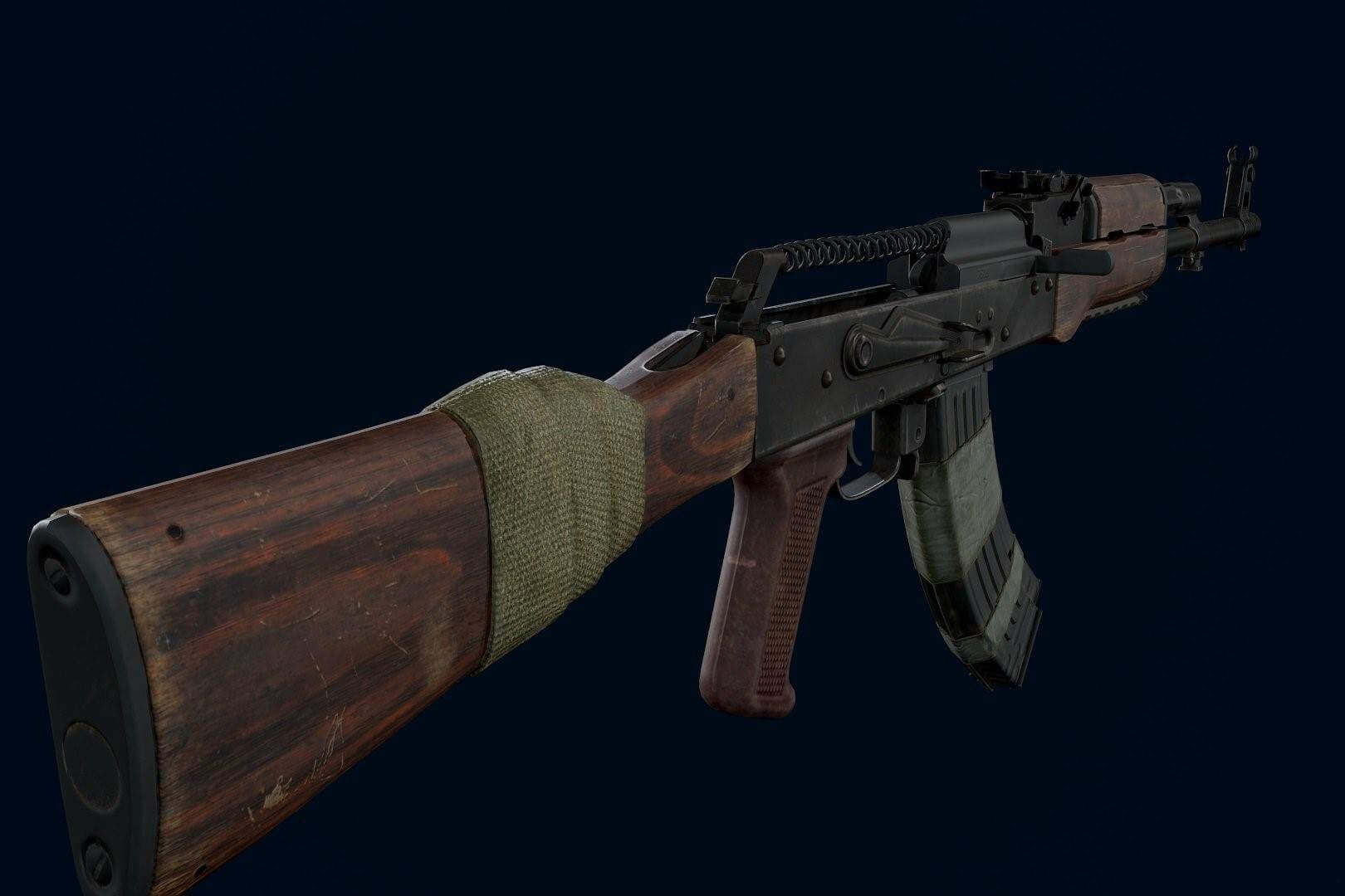 AK-47 Assault Rifle 3D Model by poovarasan