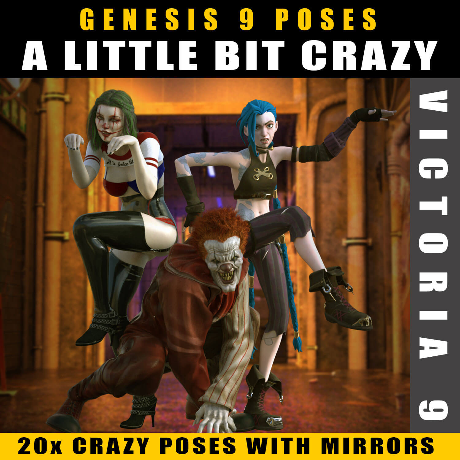 Little Bit Crazy Poses for V9 - Daz Content by Pose Company