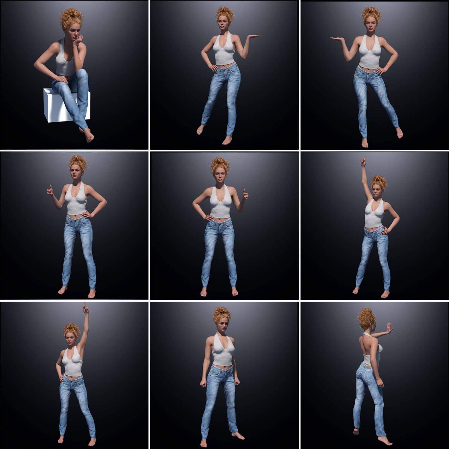 V9 Basics - Sit Stand Lean Daz Content by Pose Company