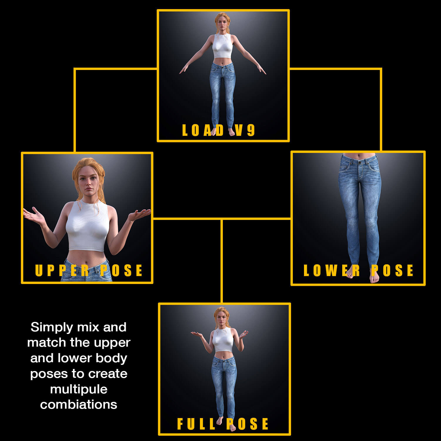 V9 Conversation Poses - Mix and Match Daz Content by Pose Company