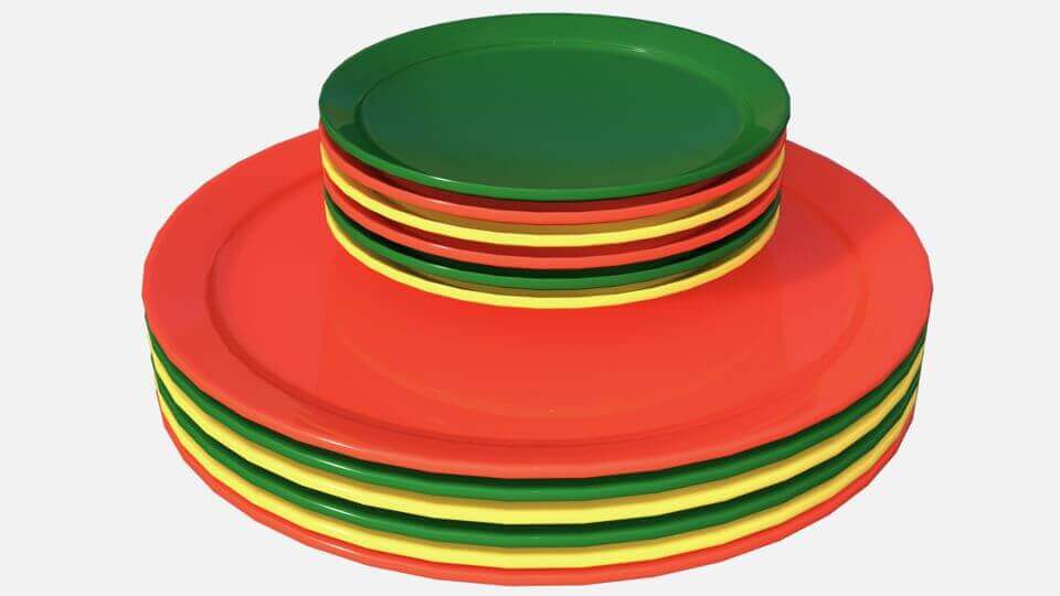 Ceramic Plate Set - 3D Model by potentialfate