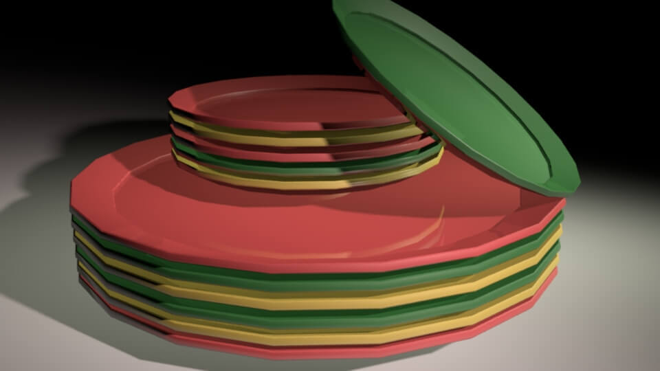 Ceramic Plate Set - 3D Model by potentialfate