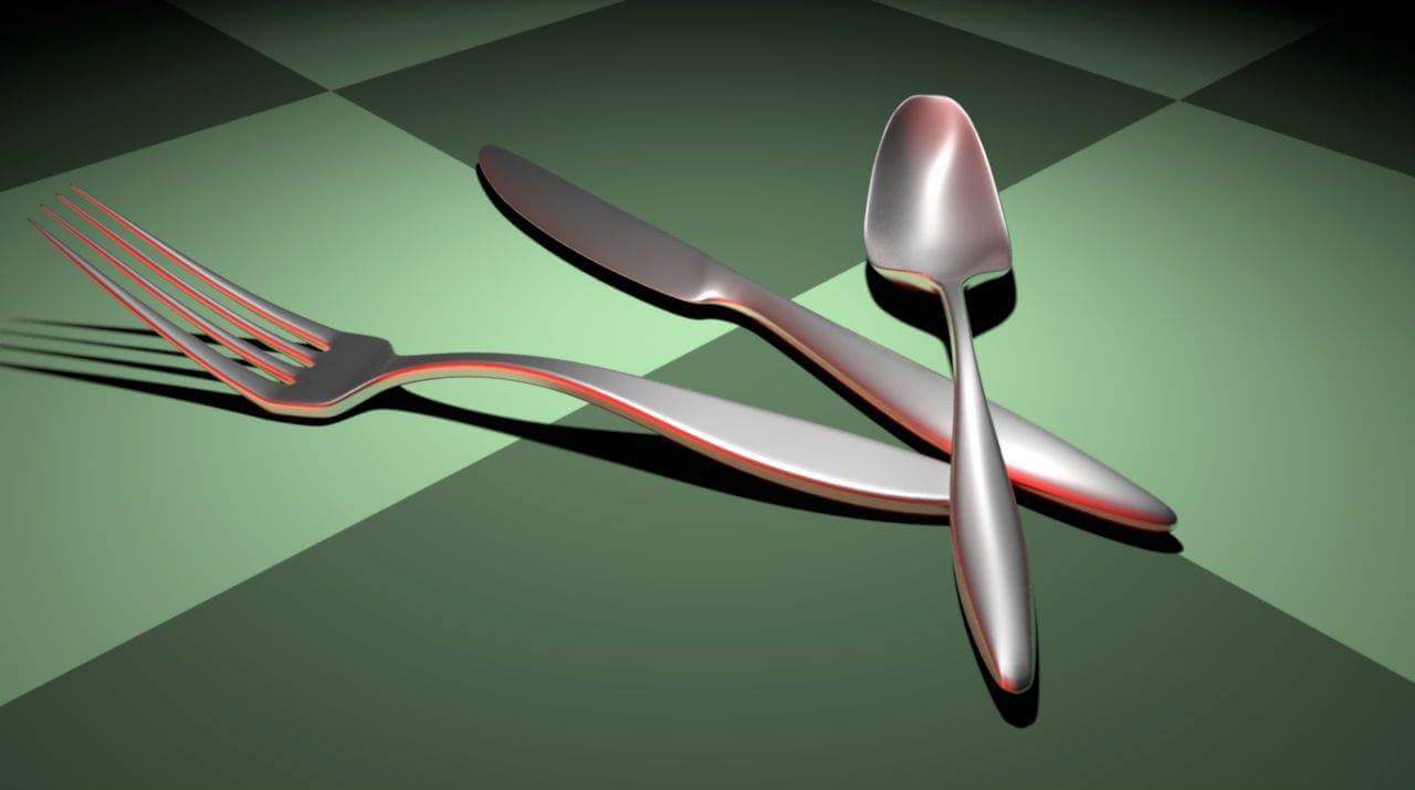 Silverware Set - 3D Model by potentialfate