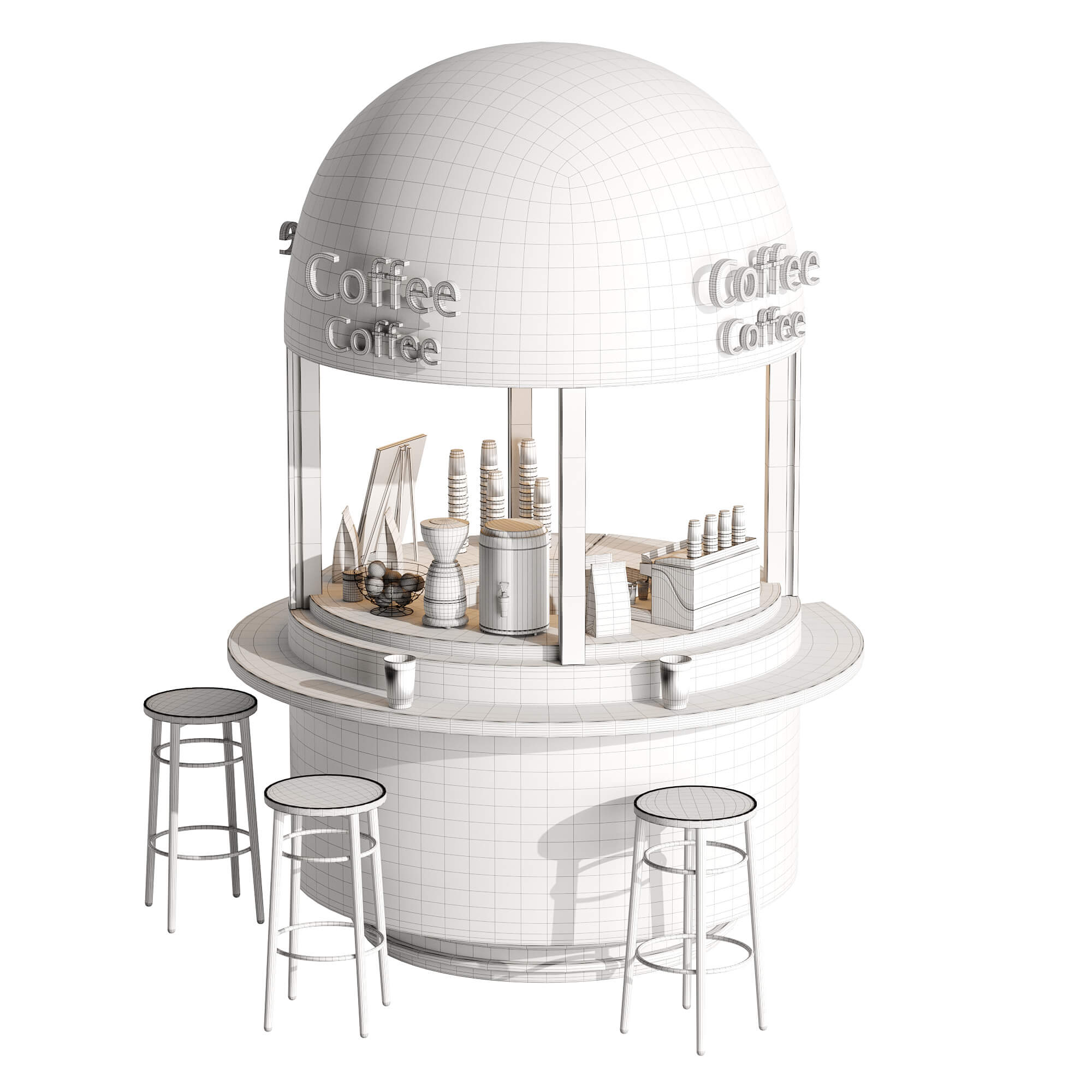 Coffee Shop Set 1 - 3D Model by ppplux8