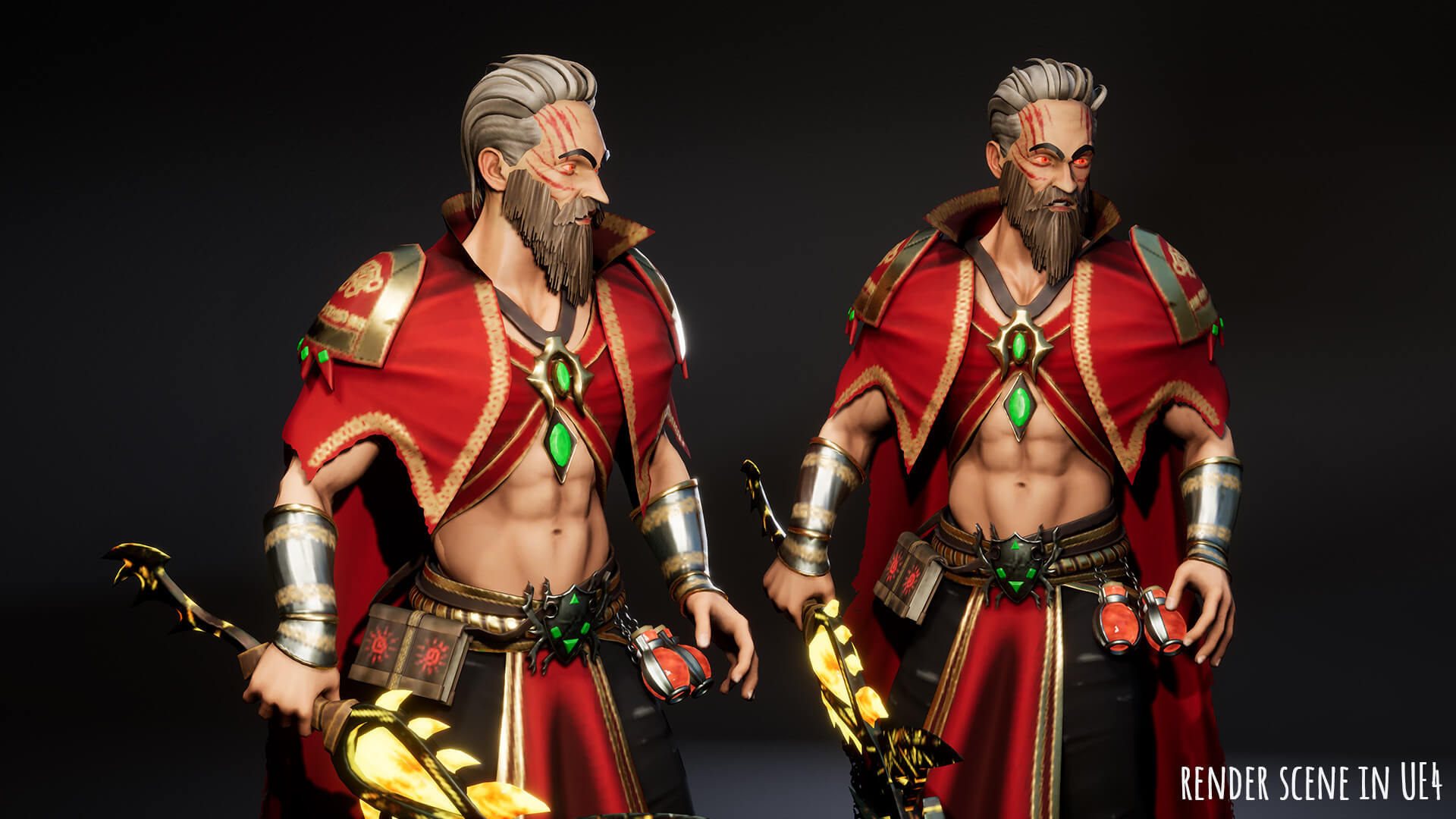 Male Wizard Red Low Poly 3D Model by ppplux8