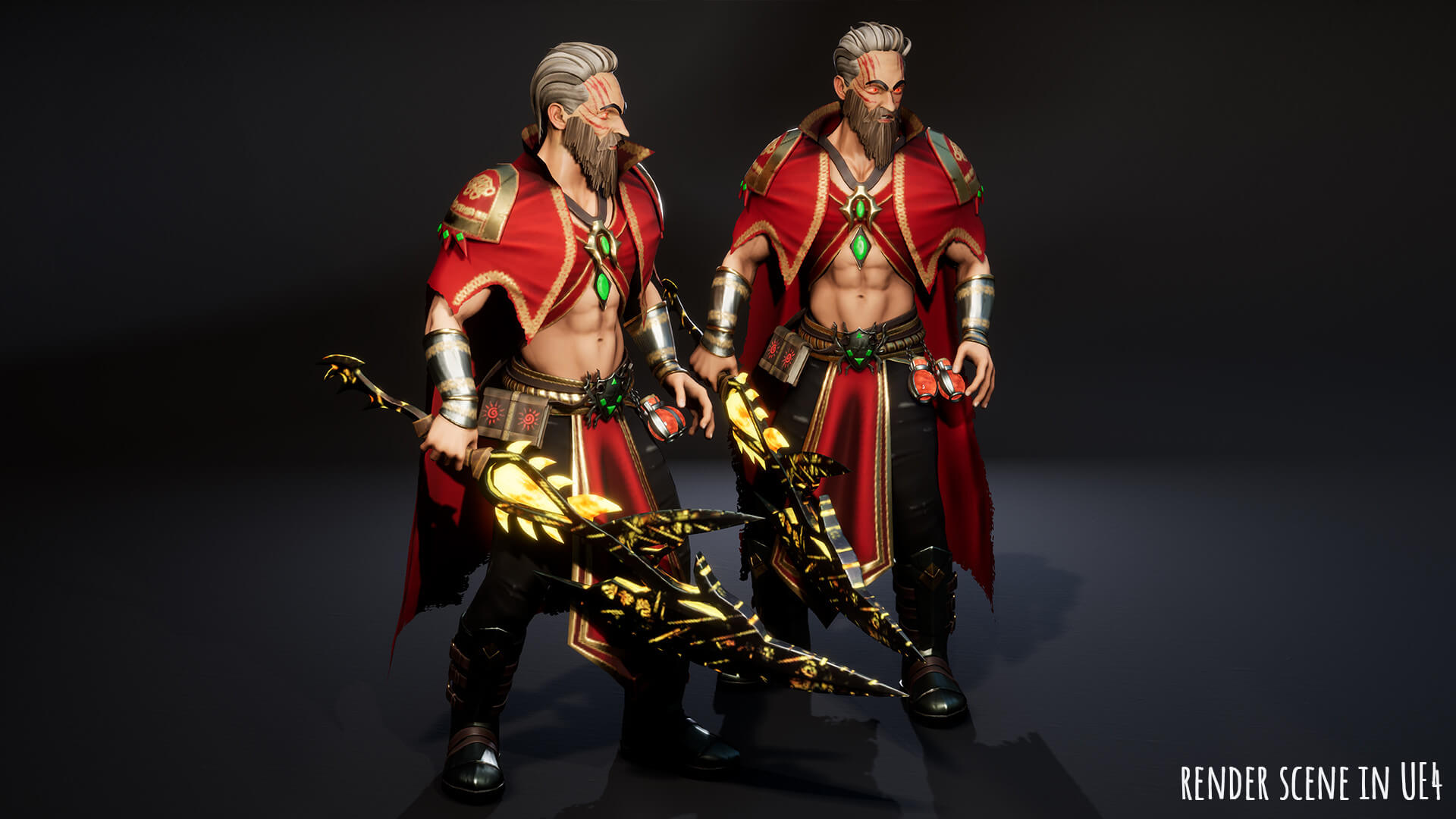 Male Wizard Red Low Poly 3d Model By Ppplux8 