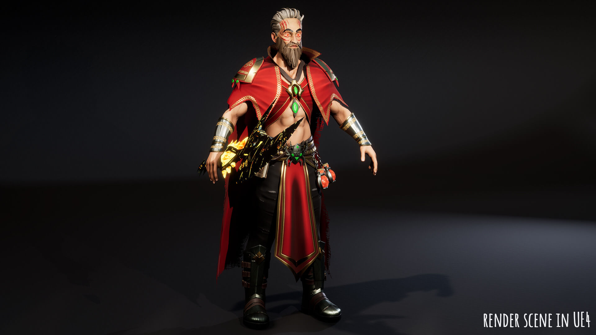 Male Wizard Red Low Poly 3D Model by ppplux8