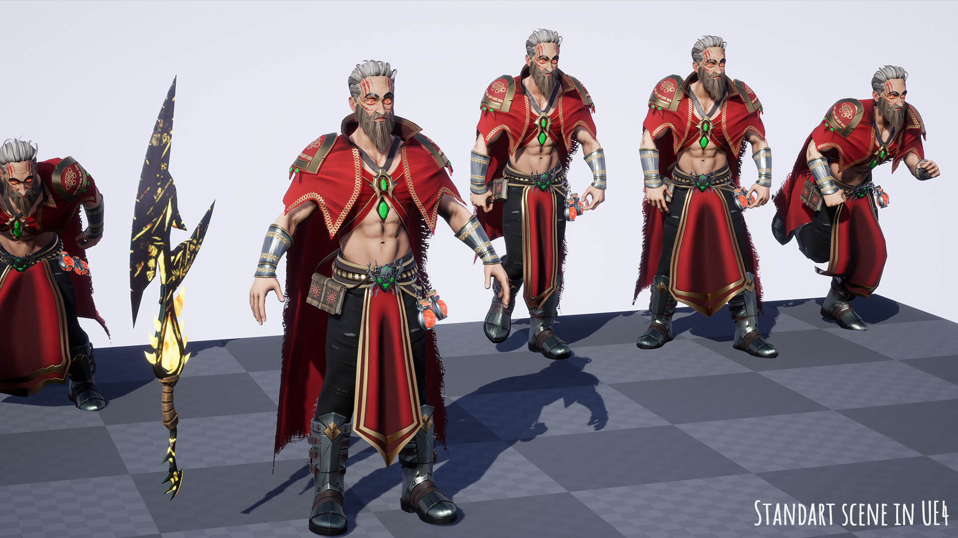 Male Wizard Red Low Poly 3D Model by ppplux8