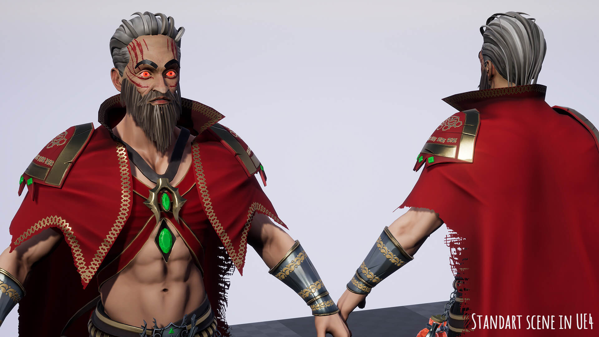 Male Wizard Red Low Poly 3D Model by ppplux8