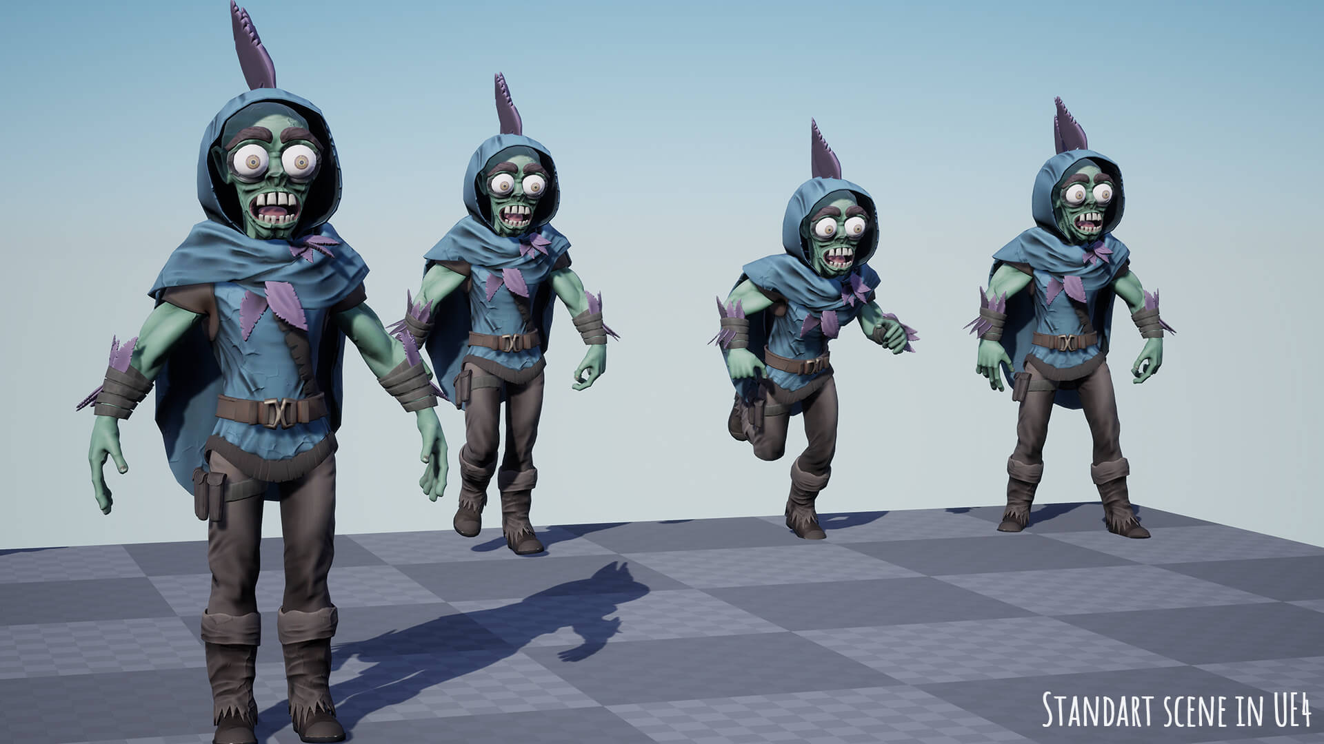 Male Zombie 1 Character UE4 - 3D Model by ppplux8