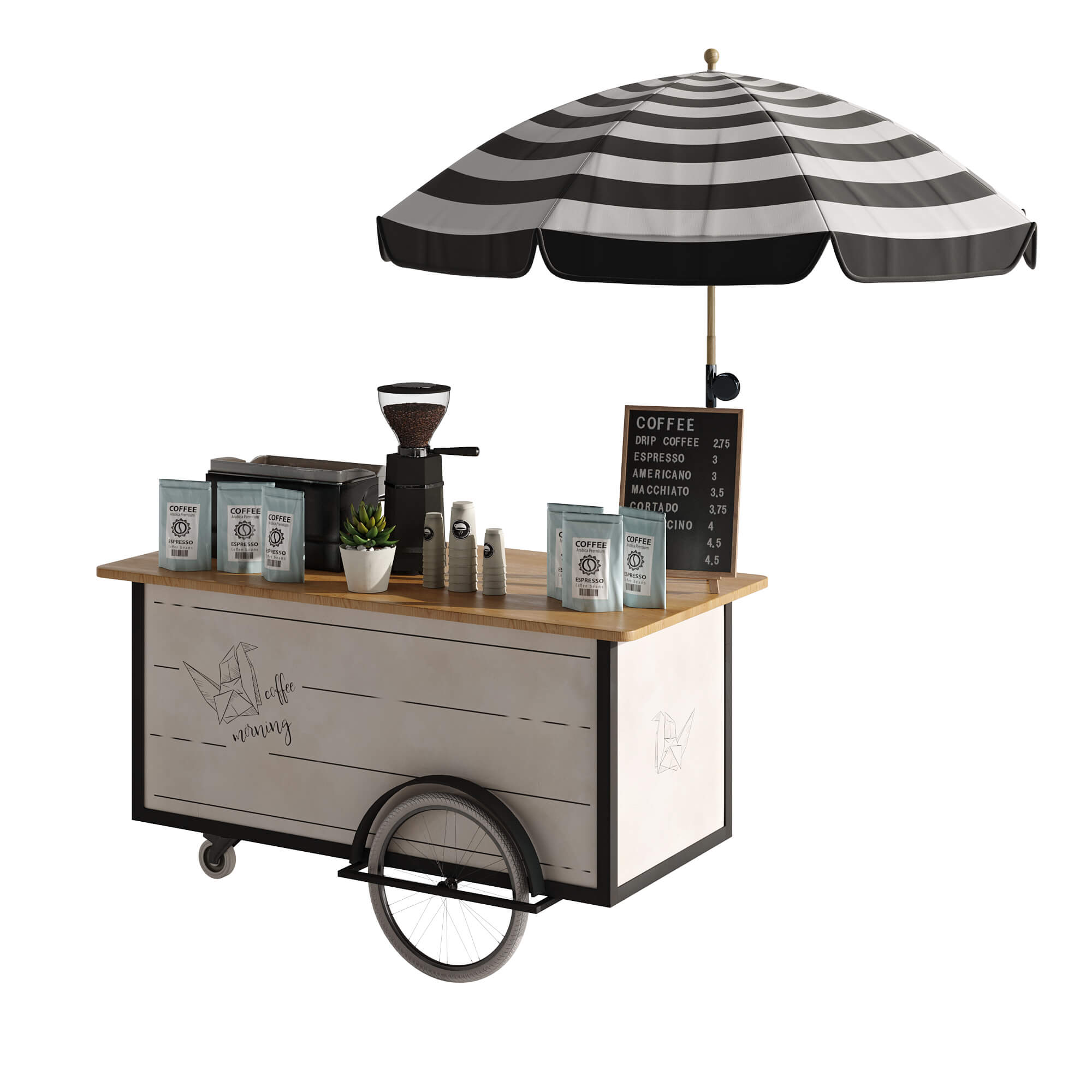 Mini Coffee Cart Set 5 - 3D Model by ppplux8