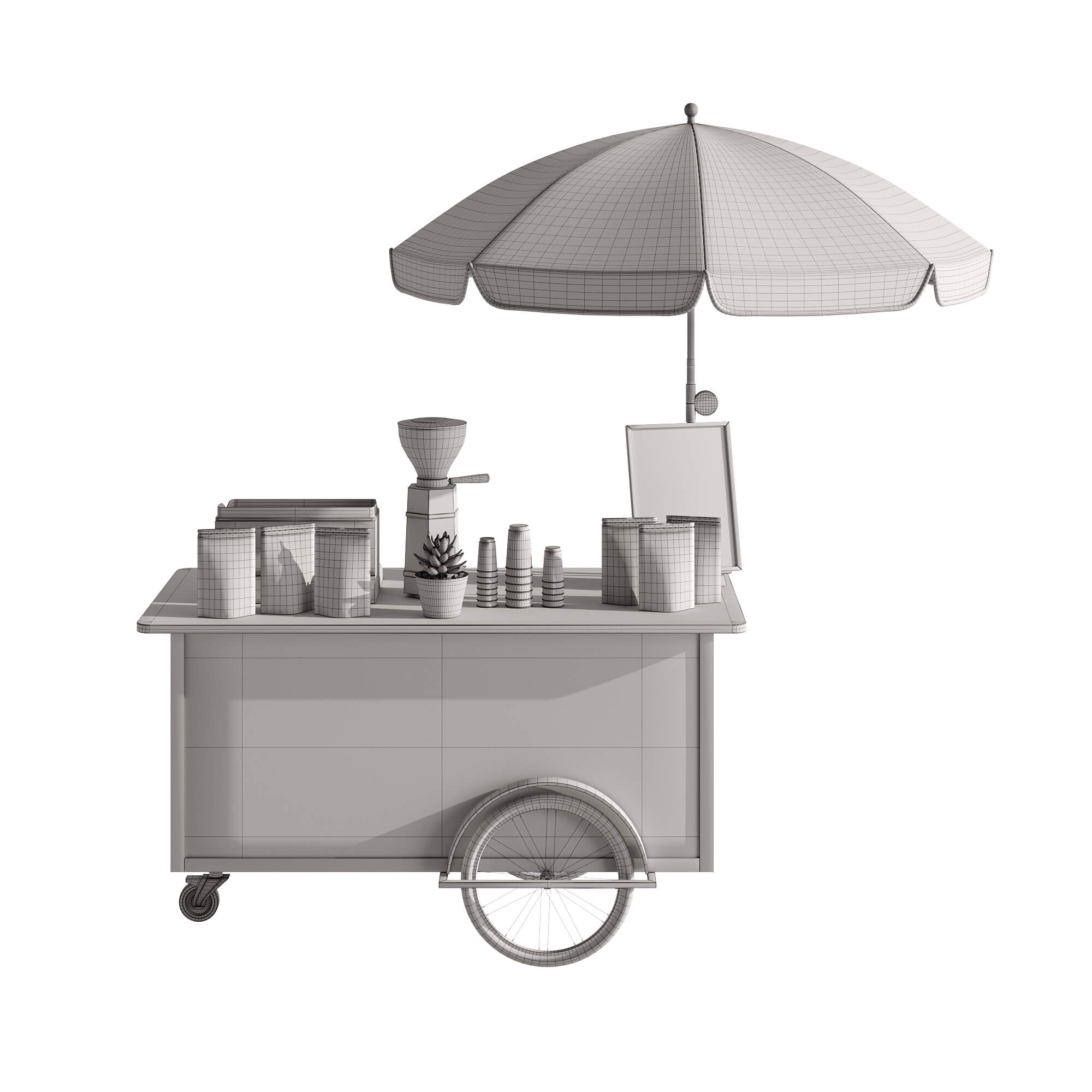 Mini Coffee Cart Set 5 - 3D Model by ppplux8