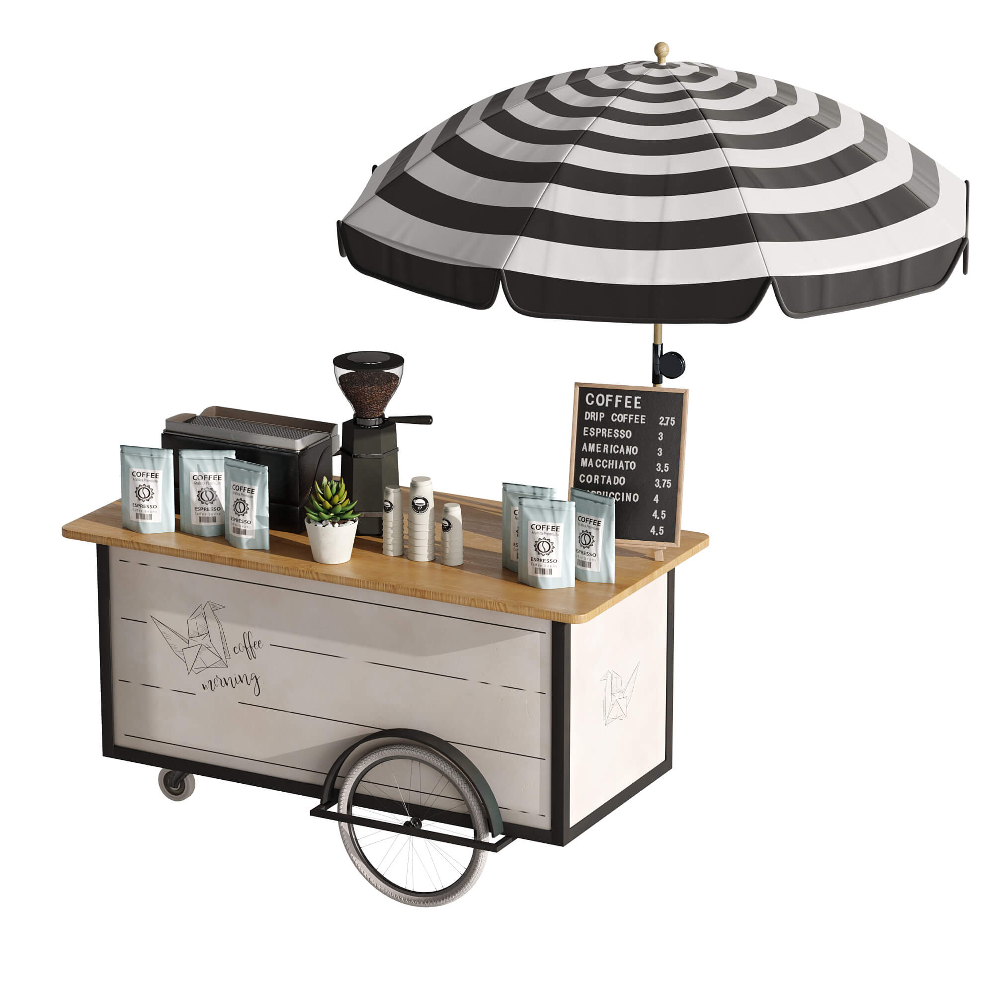 Mini Coffee Cart Set 5 - 3D Model by ppplux8