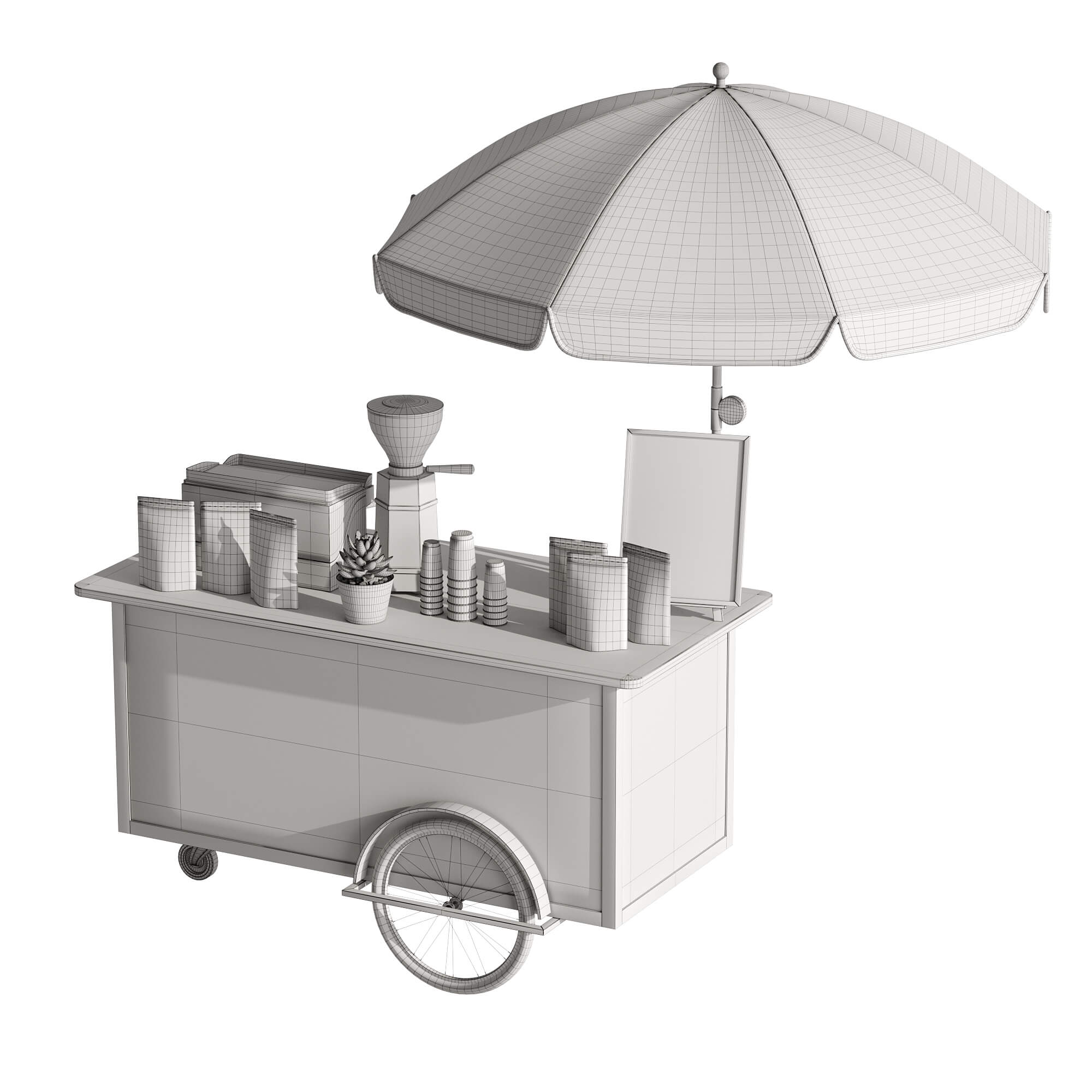 Mini Coffee Cart Set 5 - 3D Model by ppplux8