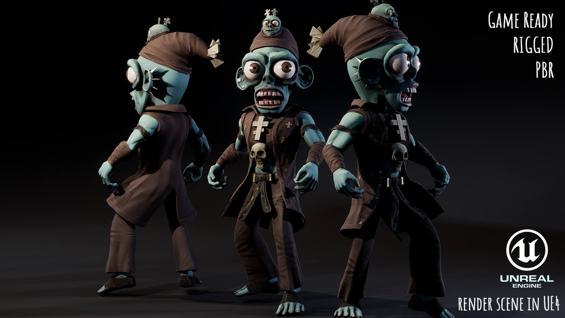 Stylized Male Zombie 3 - 3D Model by ppplux8
