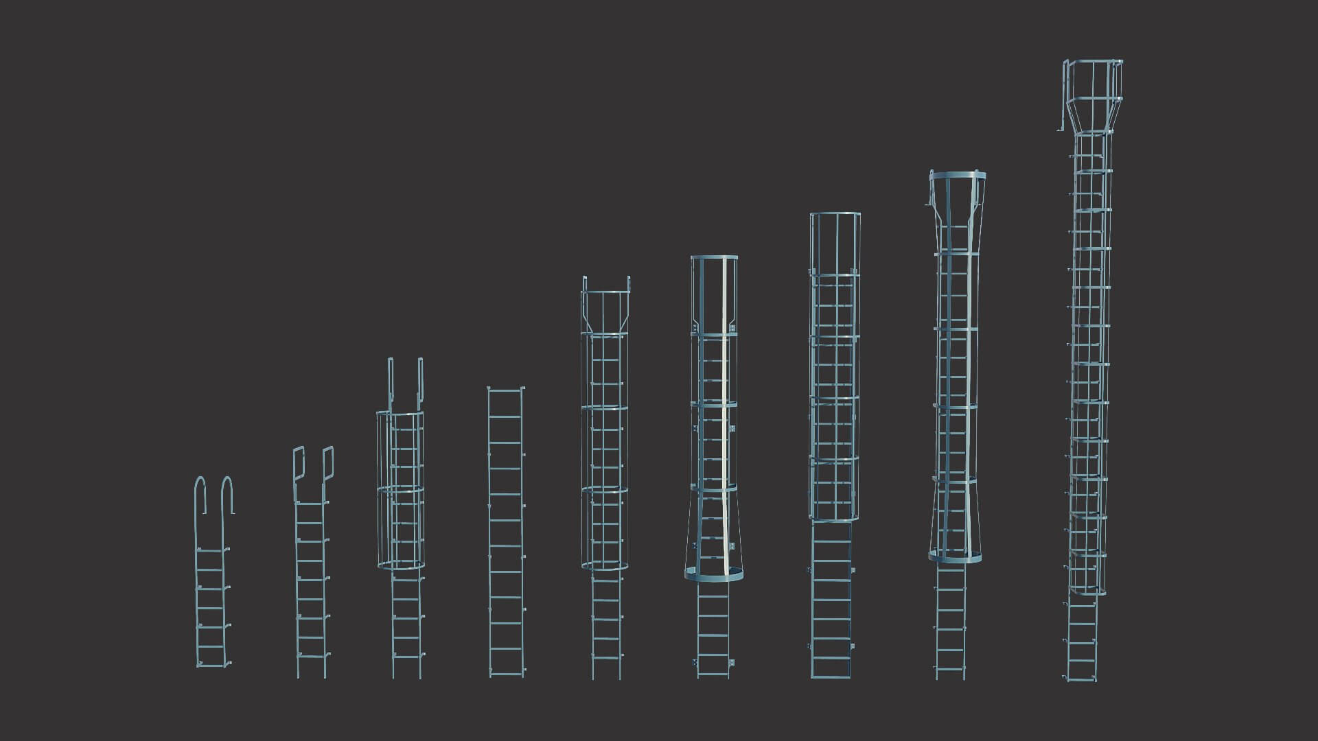 Metal Ladders Pack - 3D Model by PPro