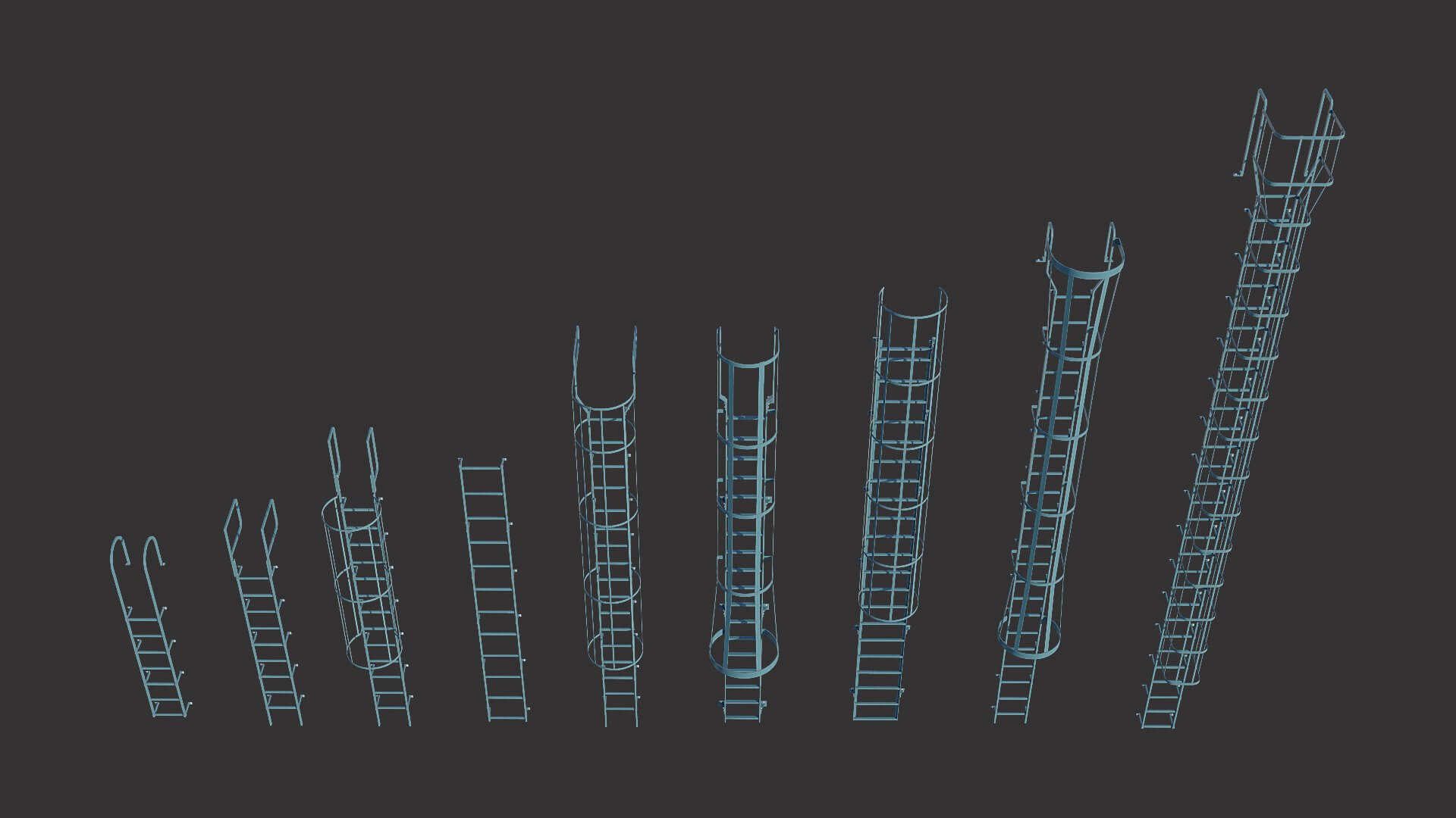 Metal Ladders Pack - 3D Model by PPro
