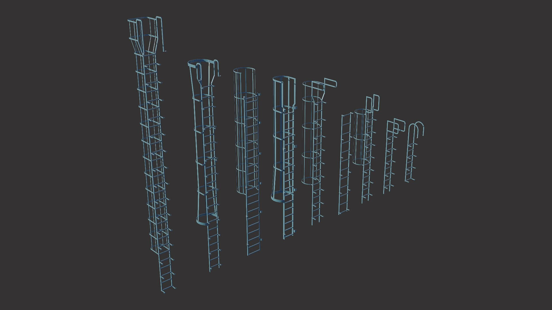 Metal Ladders Pack - 3D Model by PPro