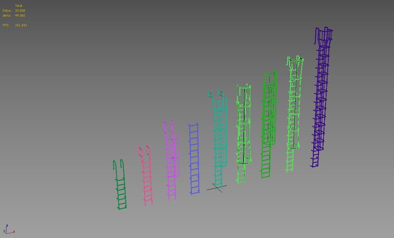 Metal Ladders Pack - 3D Model by PPro