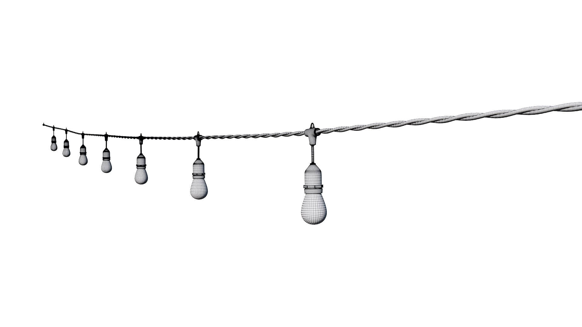 String Lights Edison Lamps - 3D Model by PPro