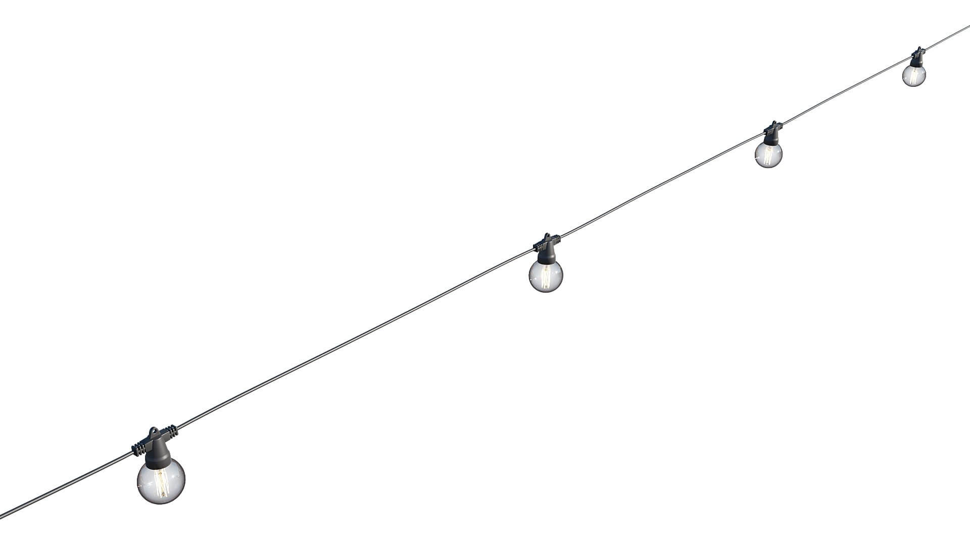 String Lights Edison Lamps - 3D Model by PPro