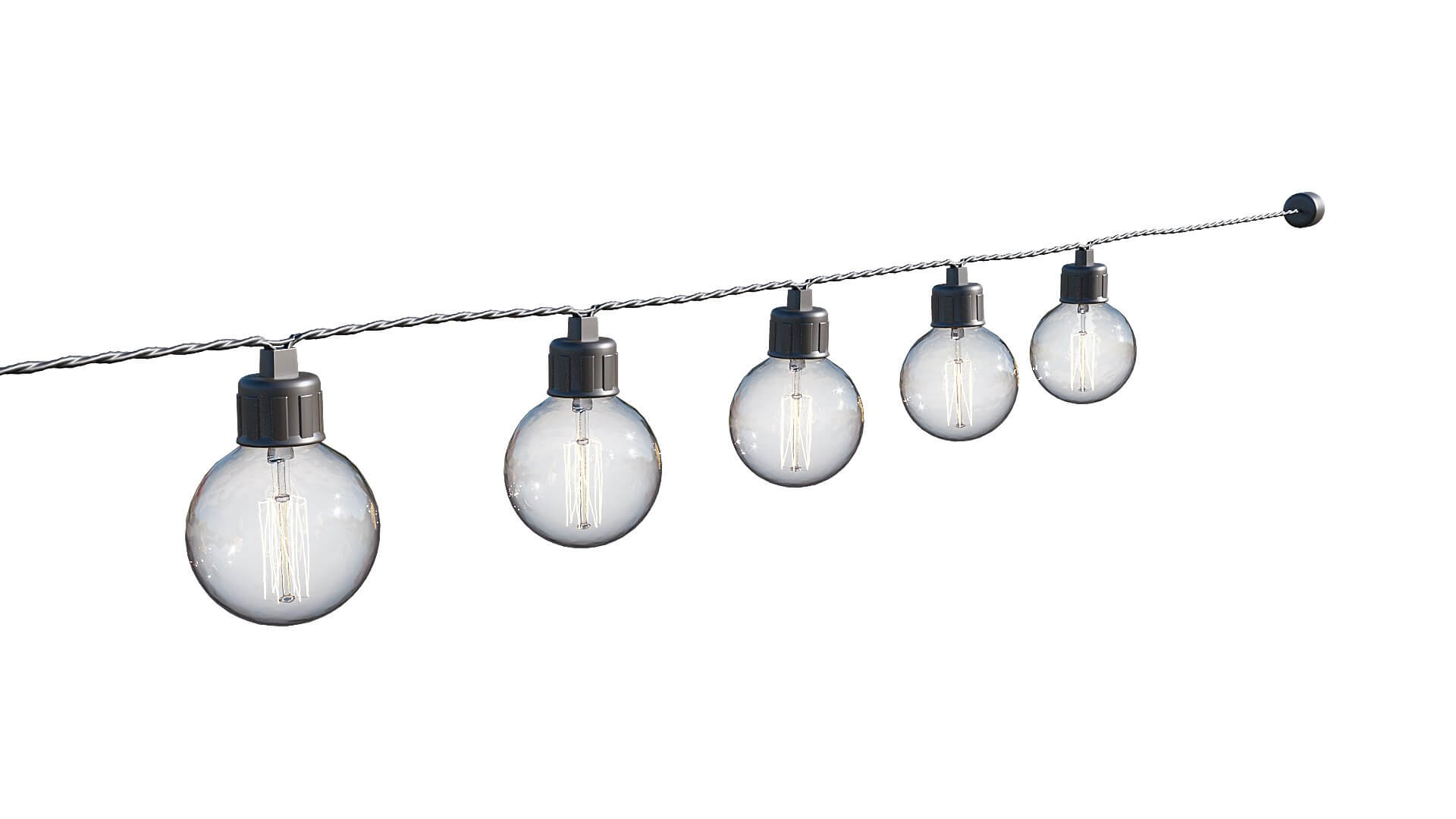 String Lights Edison Lamps - 3D Model by PPro
