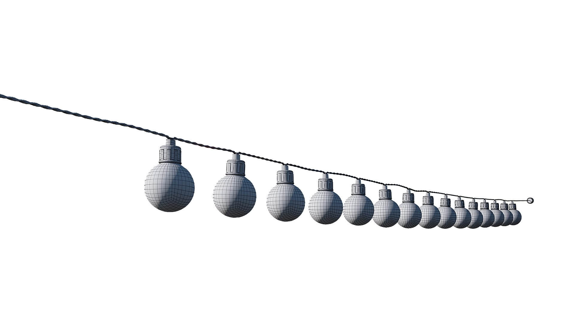 String Lights Edison Lamps - 3D Model by PPro
