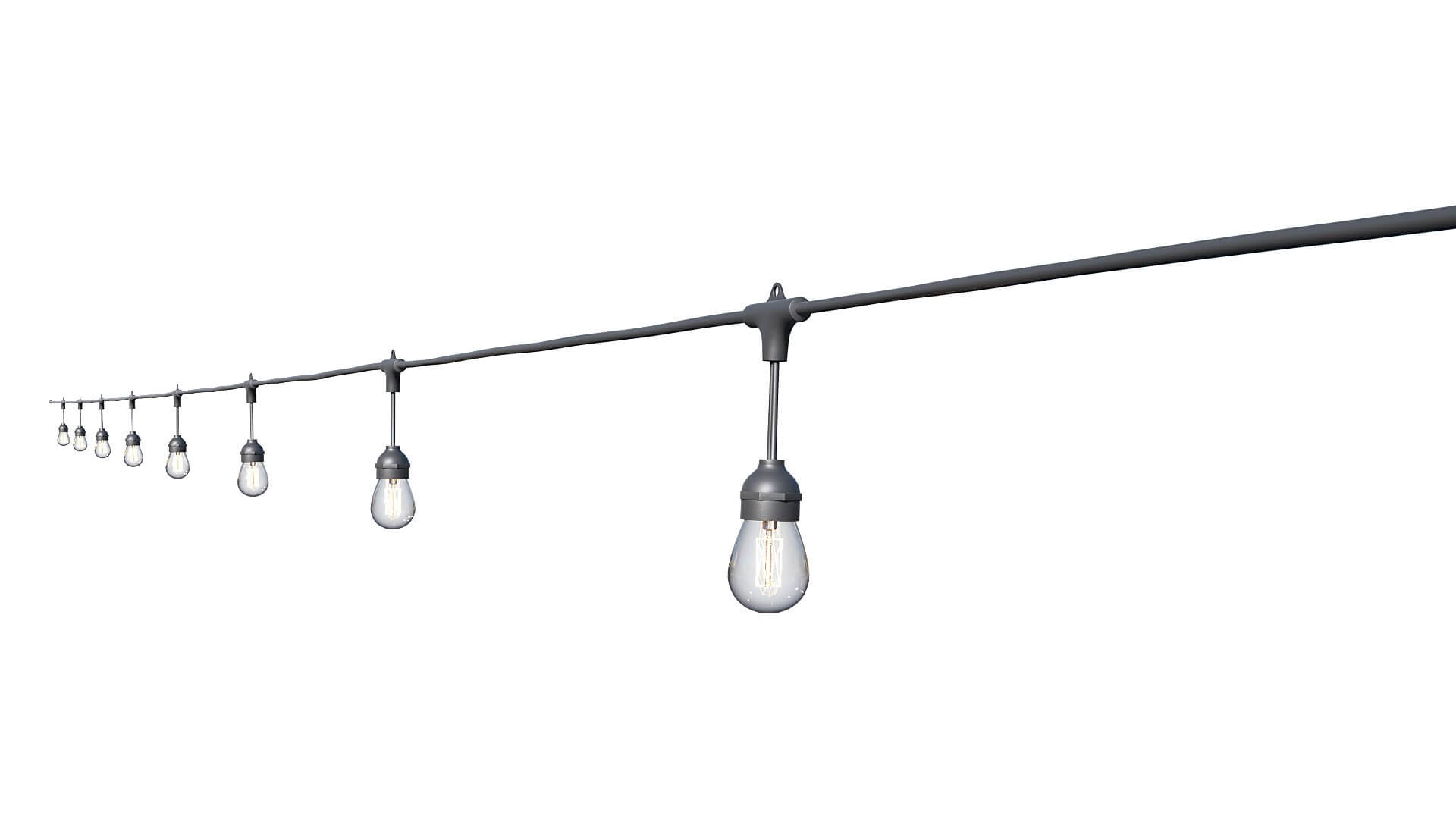 String Lights Edison Lamps - 3D Model by PPro
