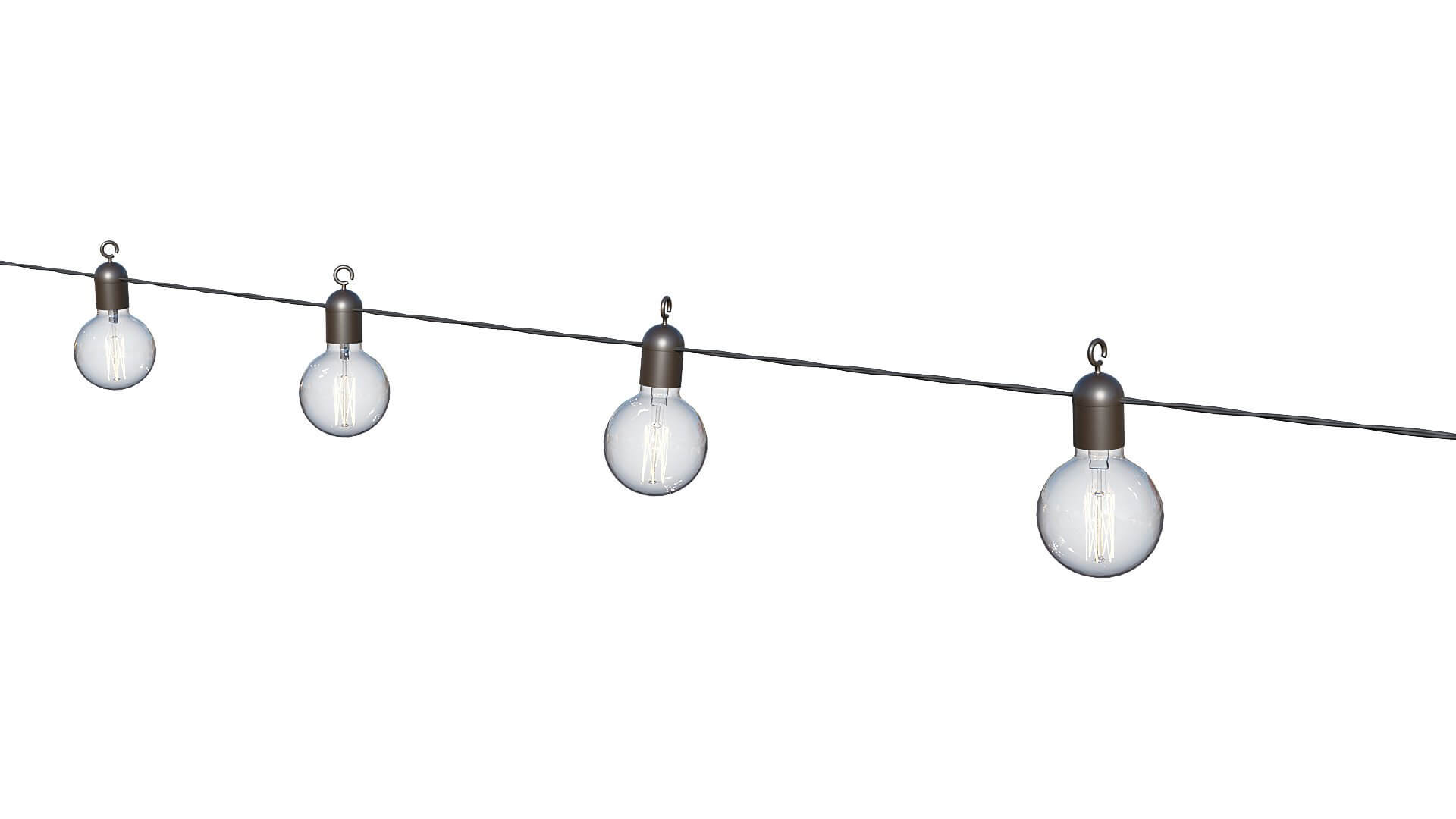 String Lights Edison Lamps - 3D Model by PPro