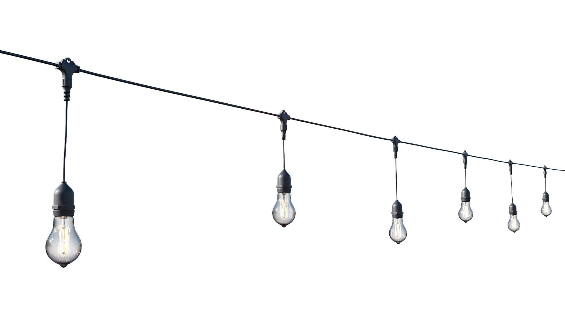 String Lights Edison Lamps - 3D Model by PPro