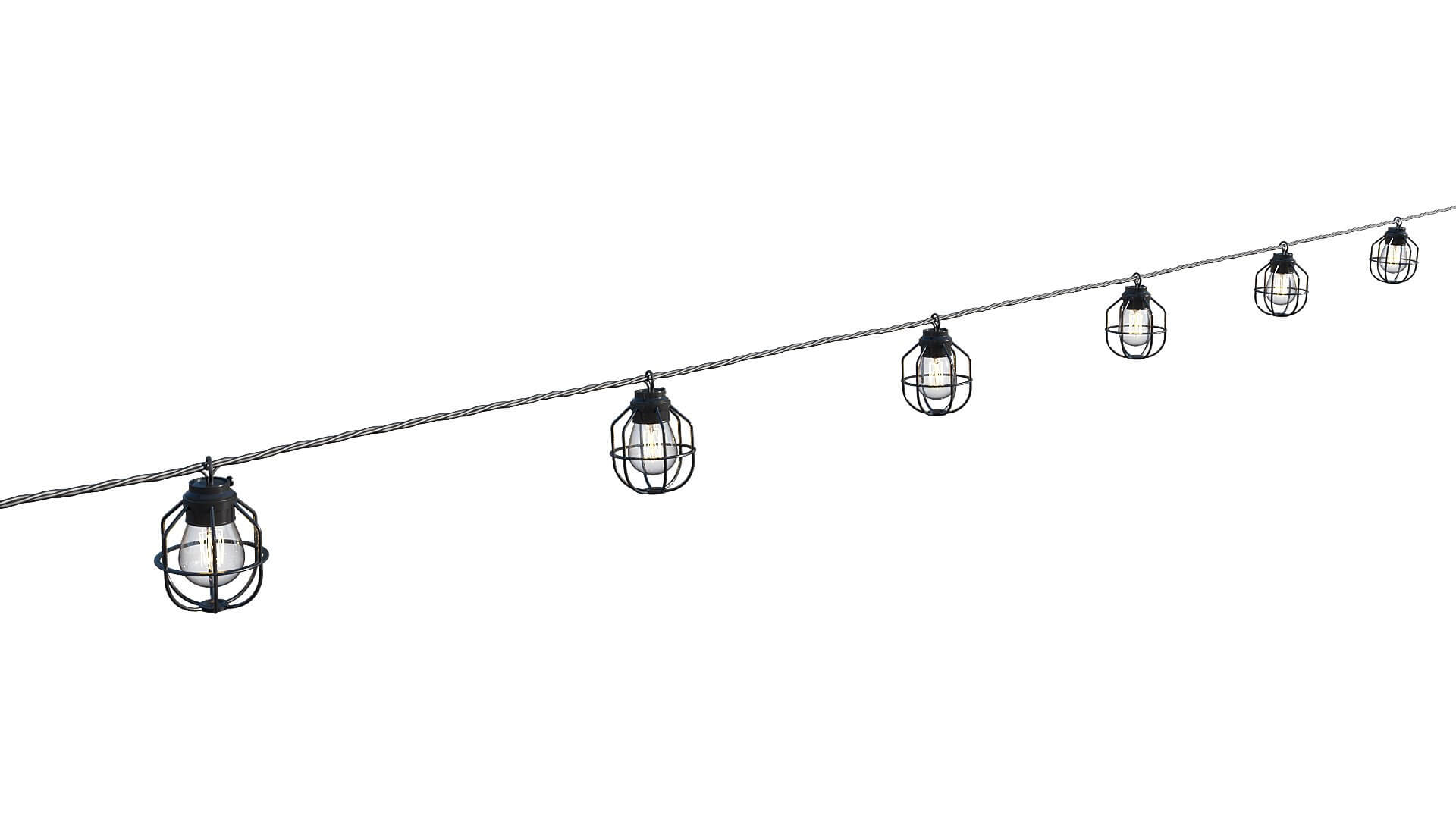 String Lights Edison Lamps - 3D Model by PPro