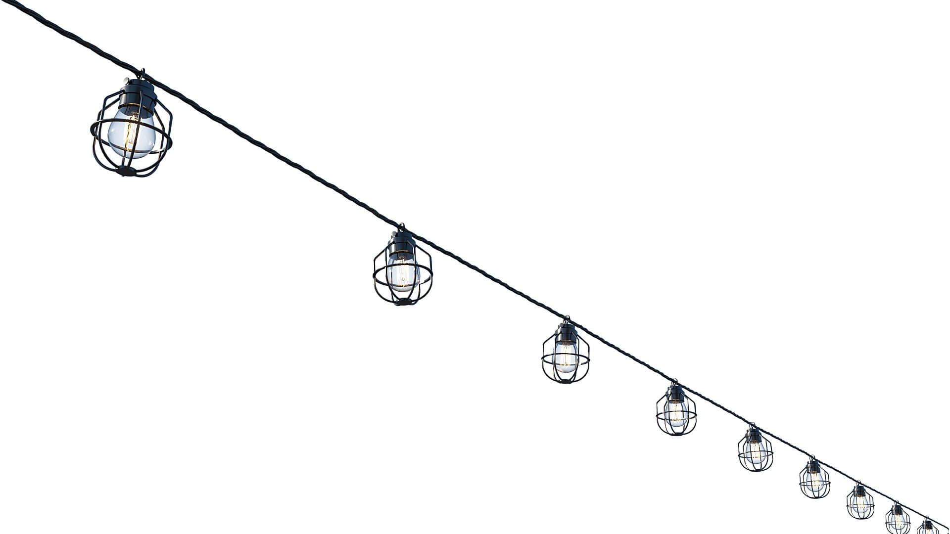 String Lights Edison Lamps - 3D Model by PPro