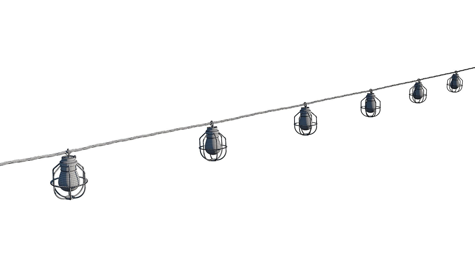 String Lights Edison Lamps - 3D Model by PPro