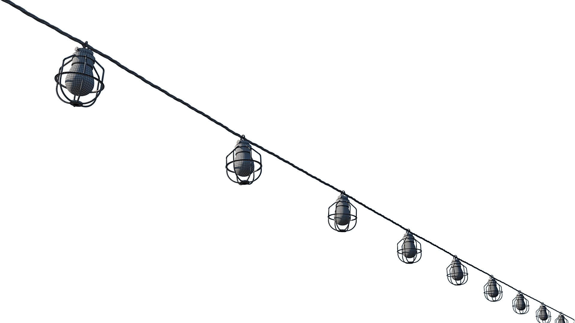 String Lights Edison Lamps - 3D Model by PPro