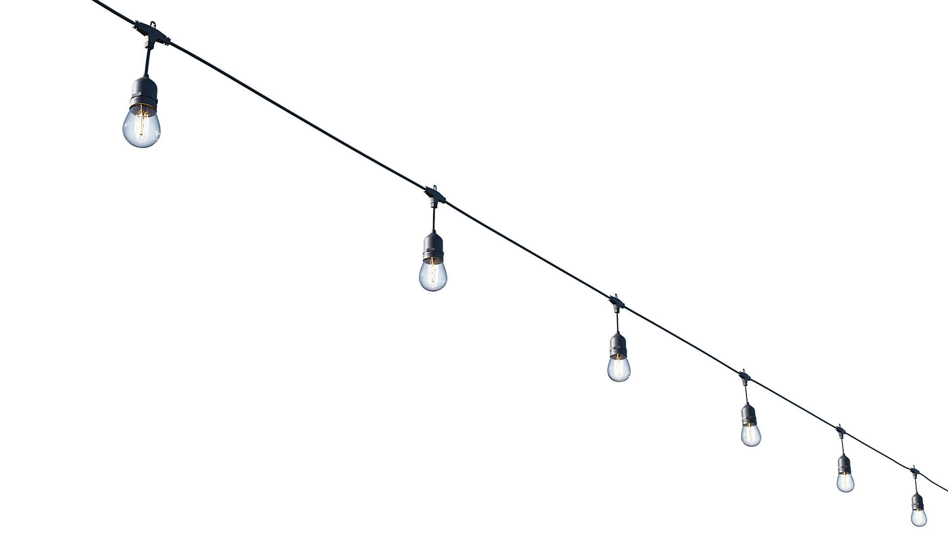String Lights Edison Lamps - 3D Model by PPro