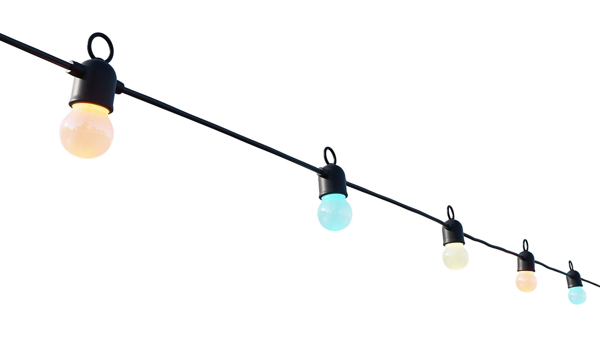 String Lights Variable Color Lamps - 3D Model by PPro