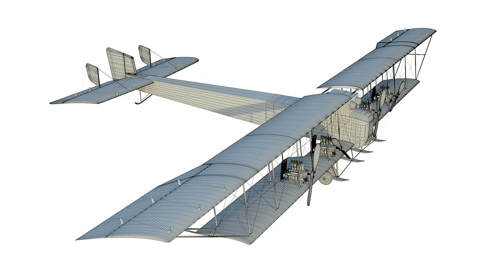 WWI Bomber Aircraft Sikorsky Ilya Muromets - 3D Model by PPro