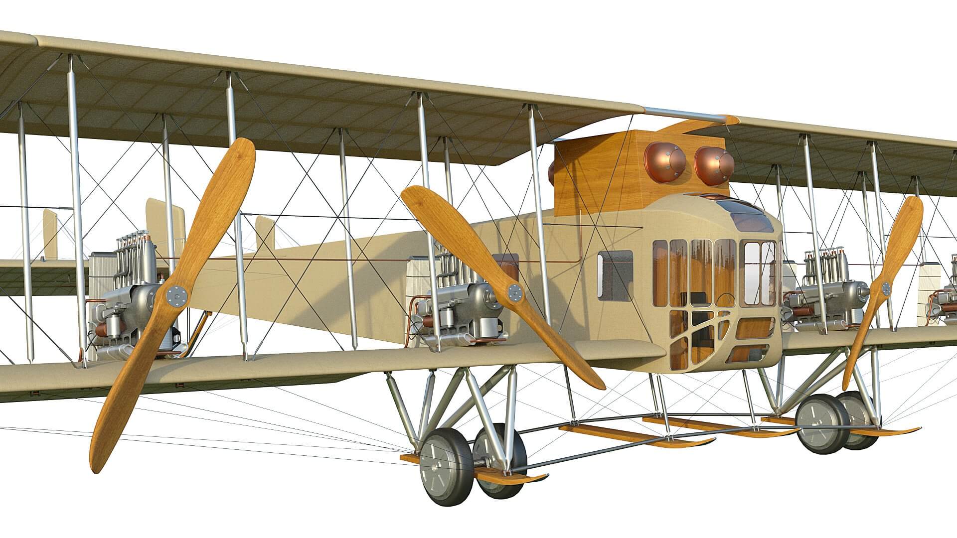 WWI Bomber Aircraft Sikorsky Ilya Muromets - 3D Model by PPro