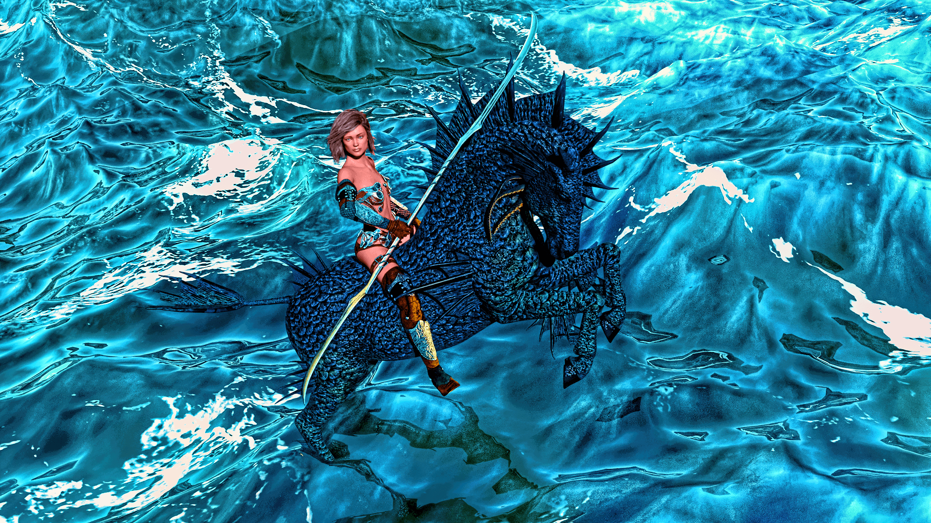 Sea Guard Rider 3D Render, Digital Art by pr409434