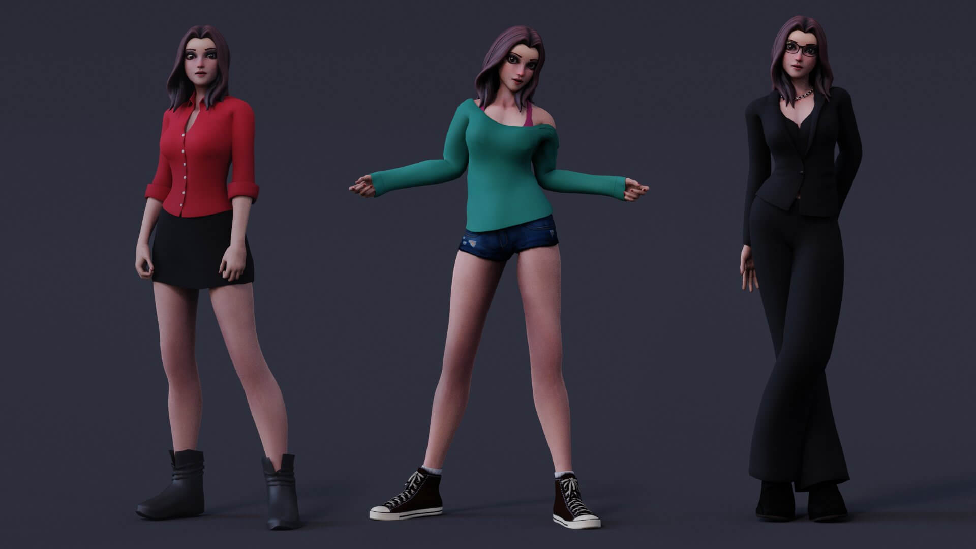 Angela Cartoon Girl V1 - 3D Model by Pradipta