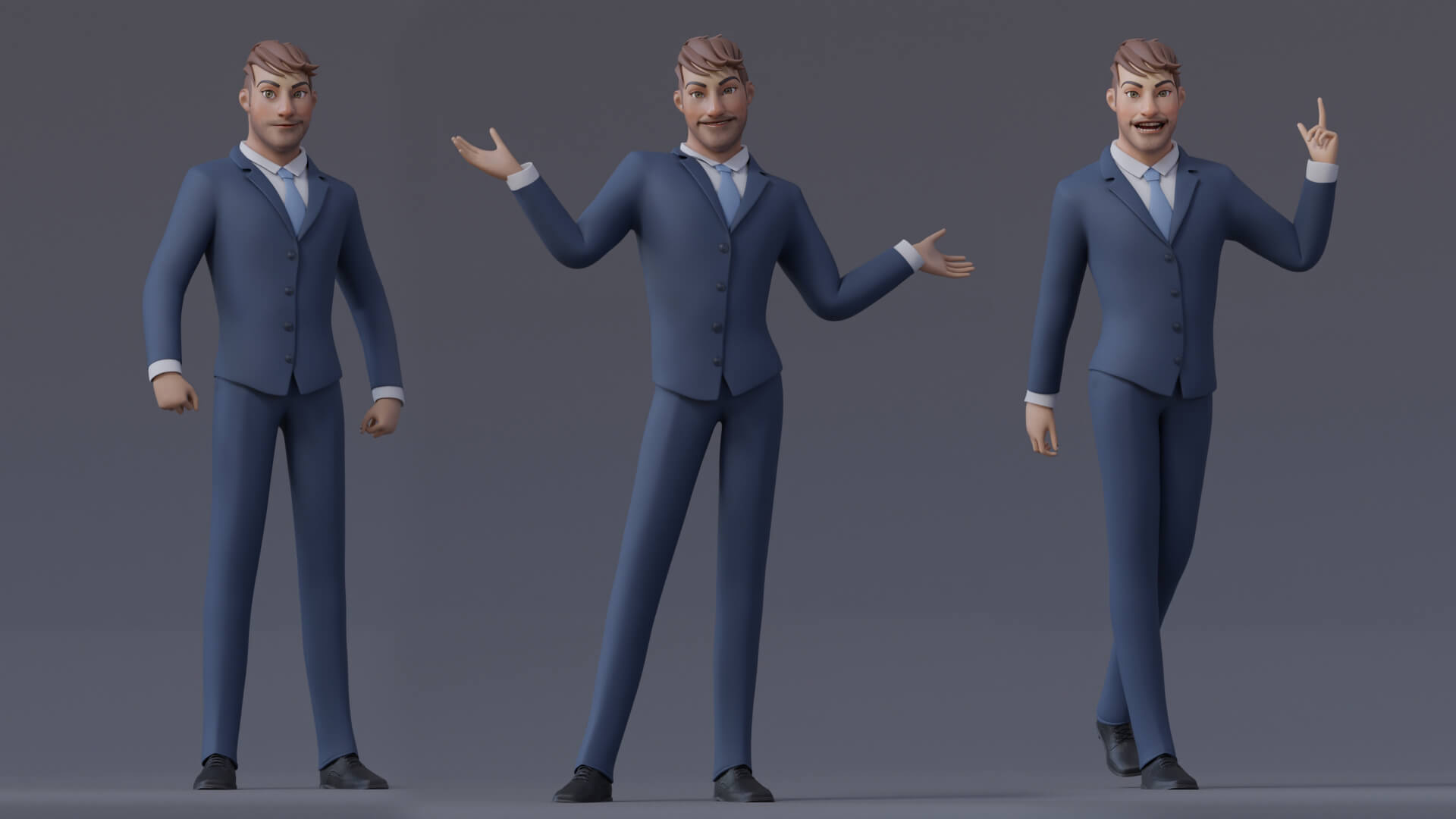 Anna and Andy Cartoon Rig - 3D Model by Pradipta