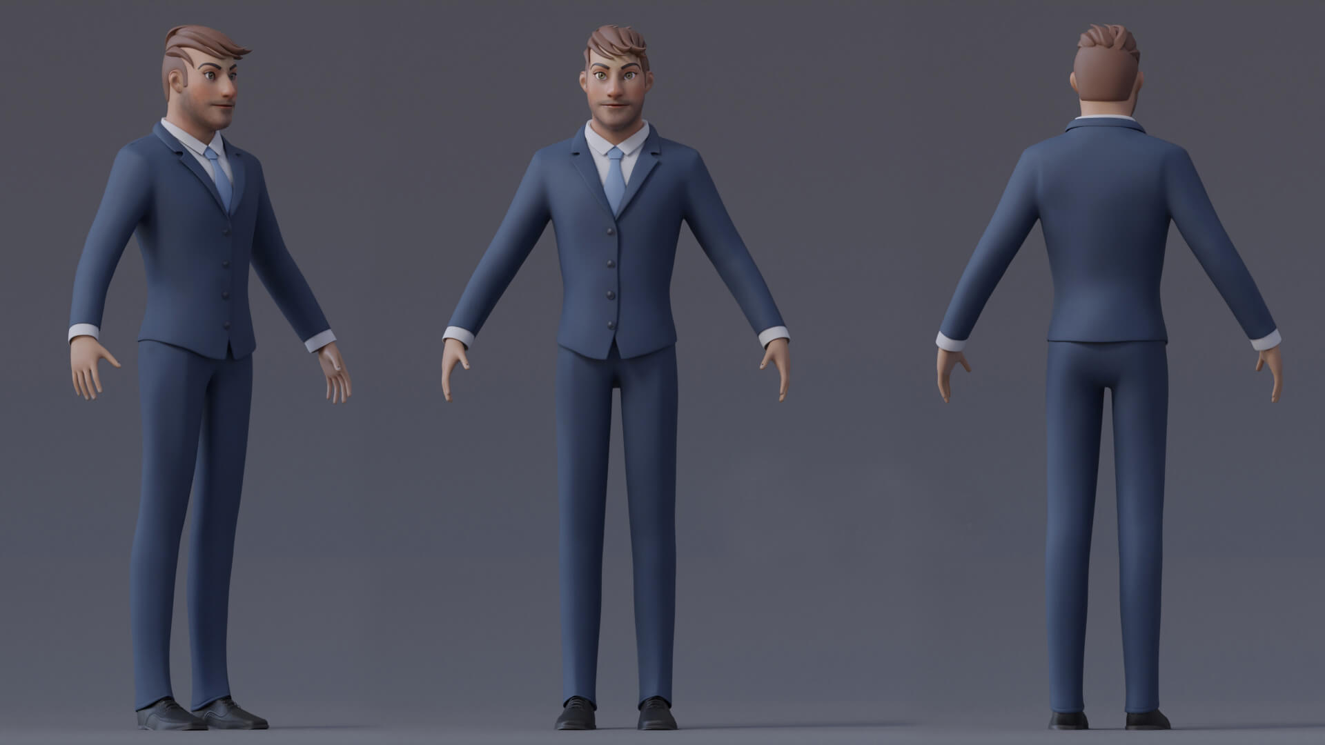 Anna and Andy Cartoon Rig - 3D Model by Pradipta