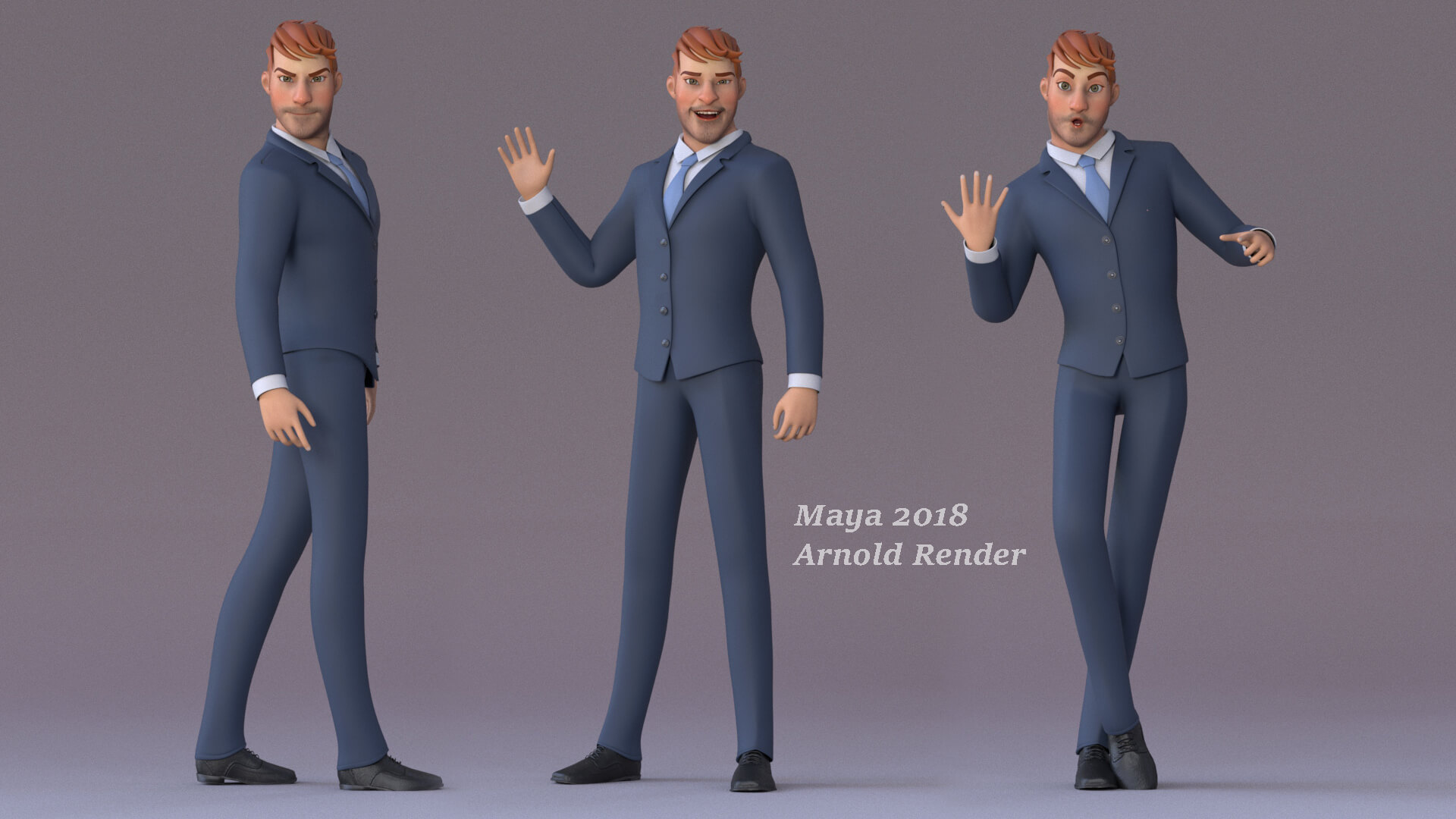 Anna and Andy Cartoon Rig - 3D Model by Pradipta