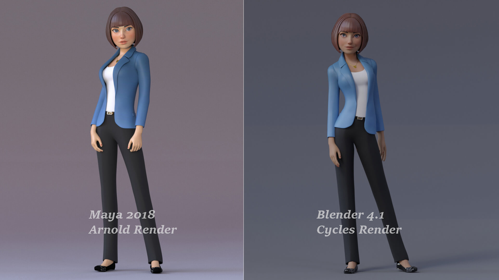 Anna and Andy Cartoon Rig - 3D Model by Pradipta