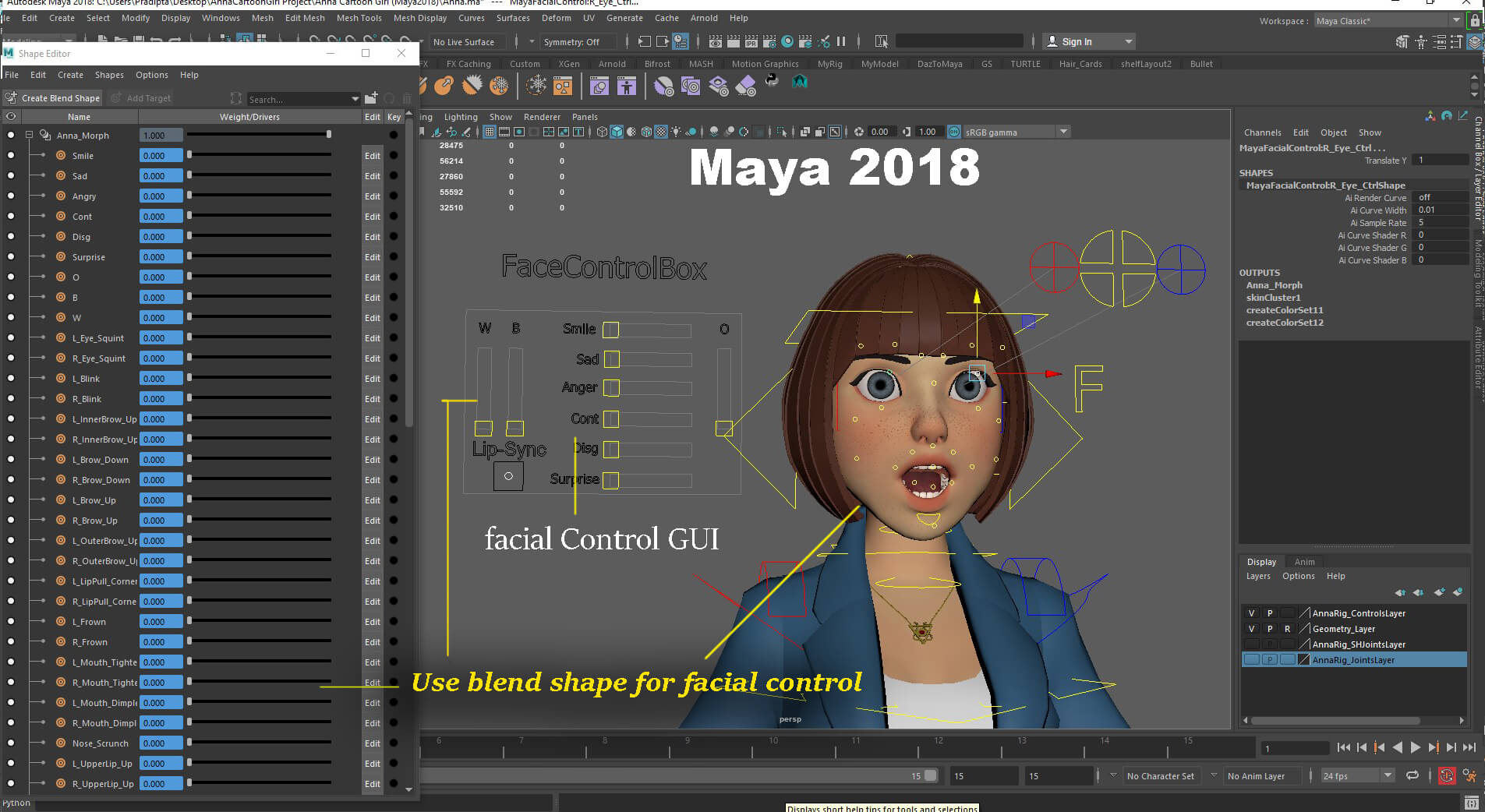 Anna and Andy Cartoon Rig - 3D Model by Pradipta